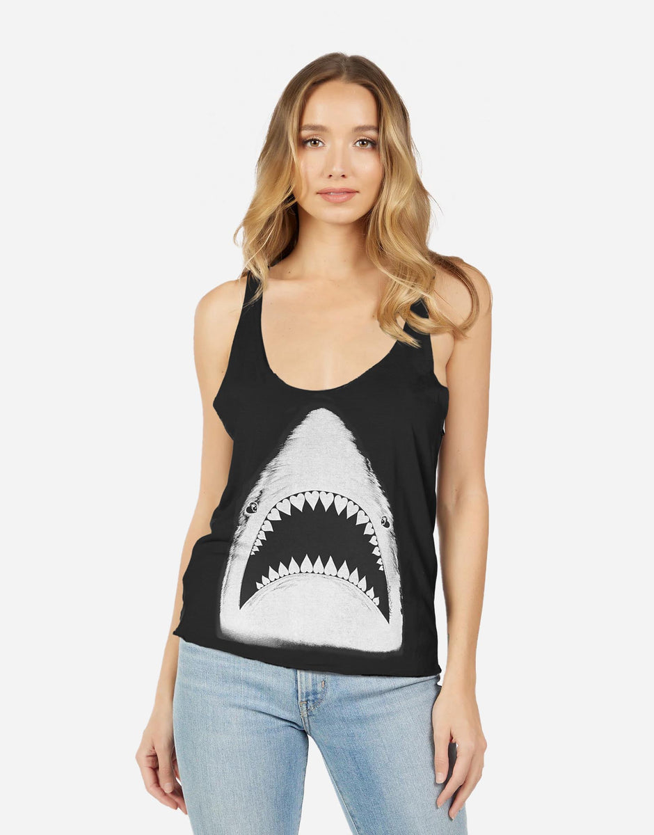 Shark Racer Back Tank w/ Crystals Black | Maisie X By Lauren Moshi